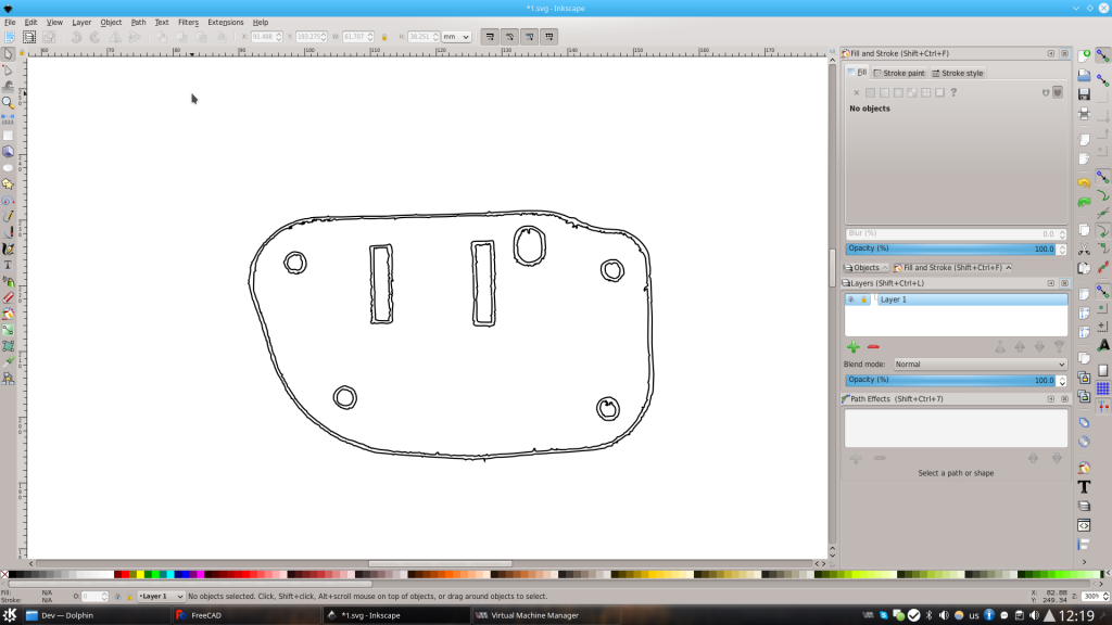 Cloning complex 2d shapes with inkscape, freecad and 3d-printer ...